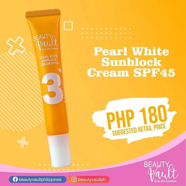 Beauty Vault Pearl White Sunblock Cream SPF45 | Lazada PH