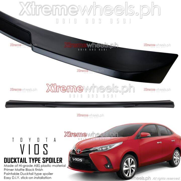 Toyota Vios 2019-2022 Duct Tail Rear Spoiler with Primer Black ( Vios ...