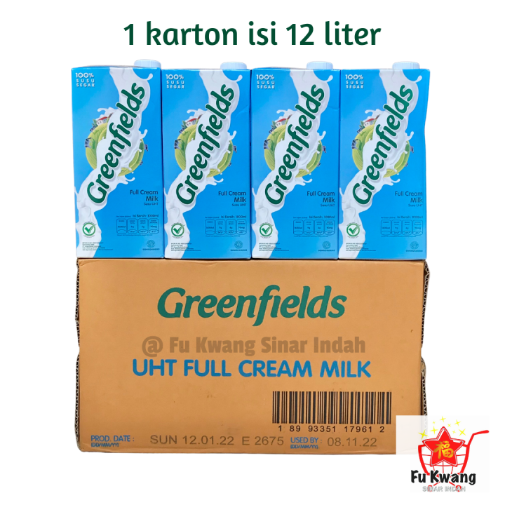 Greenfields Greenfield Green Field Fields UHT Full Cream 1 karton ...