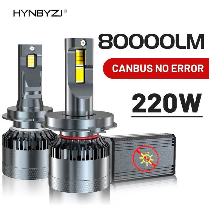 HYNBYZJ H7 H4 80000LM Led Car Headlights Canbus 220W H1 H8 H11 Lamp 9005 HB3 9006 HB4 9012 LED ...