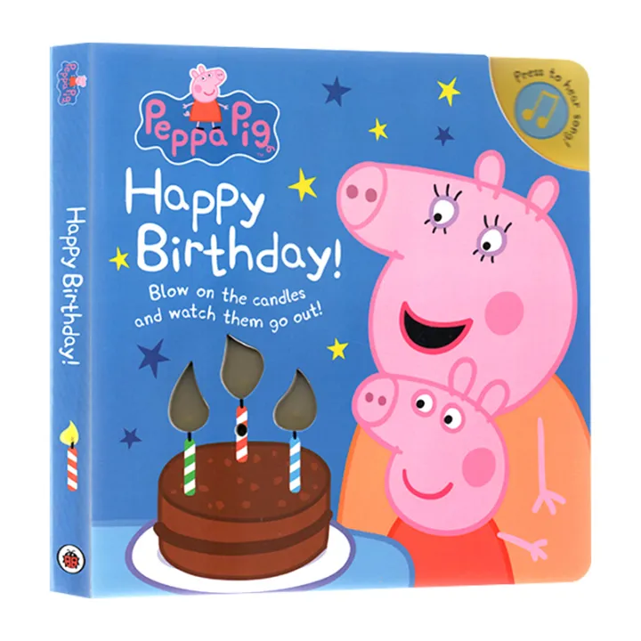 Peppa Pig Happy Birthday! Pronunciation book Board book Colouring ...