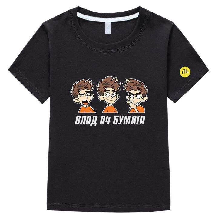 A4เด็ก100% Cotton T เสื้อเด็ก Merch Vlad A4พิมพ์ครอบครัวชุด Boy & Girl ...