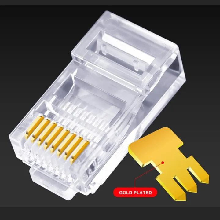 durable (100pcs) CAT6 Rj45 Cat5e Cable Cat 5e Connector Ethernet Cable ...
