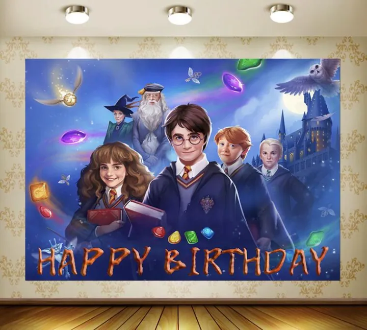 Harry Potter Theme Backdrop Magic Backdrop Sorcerer Party Banner Decors ...