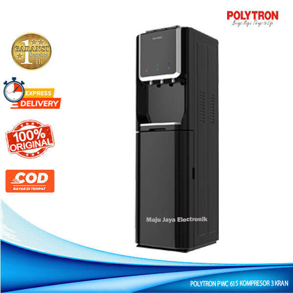 Dispenser POLYTRON PWC 615 Galon Bawah 3 Kran Dingin Kompresor | Lazada ...