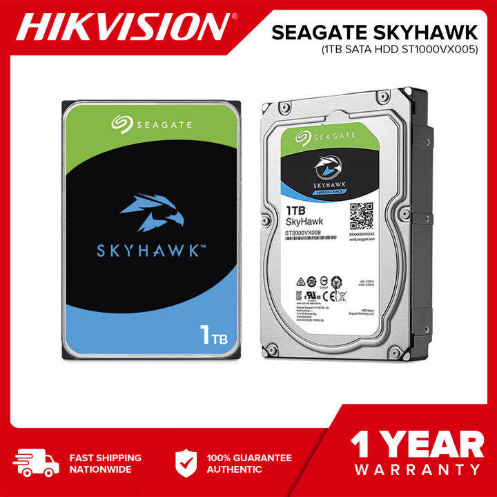 Seagate Skyhawk SATA HDD ST1000VX005 1TB & ST2000VX015 2TB Internal ...