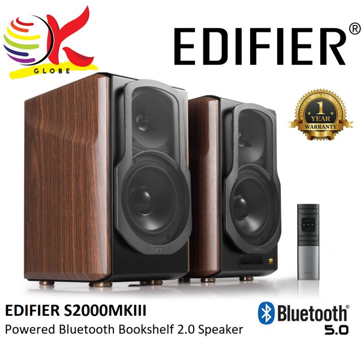 EDIFIER S2000 MKIII 2.0 HI-RES ACTIVE POWERED BLUETOOTH BOOKSHELF 2.0 SPEAKER WITH IR REMOTE ...