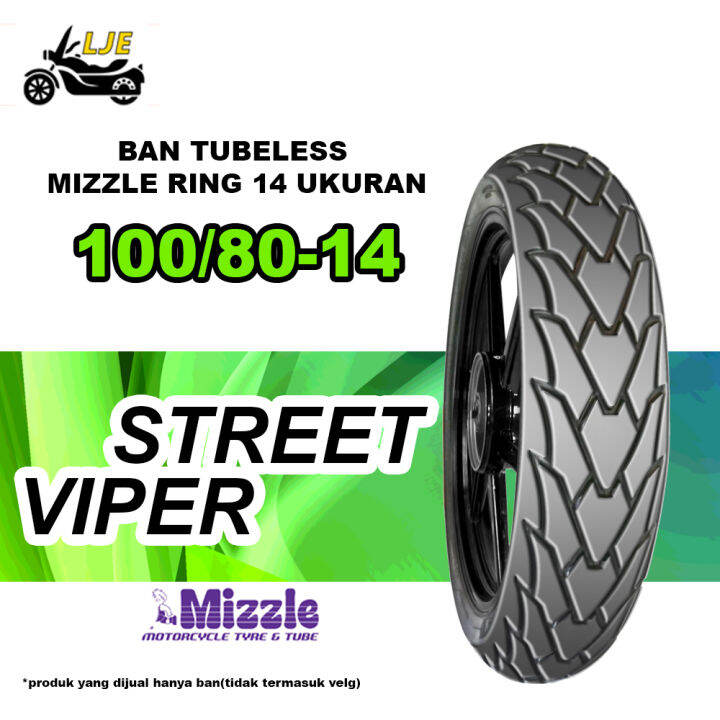Ban Motor Tubeless Matic 100/80-14 Mizzle Street Viper Tubeless Ring 14 ...