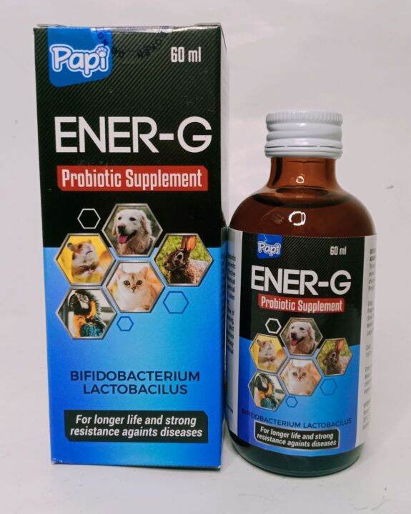 [VET SUPPORT] 1Box 60ml Papi Ener-G Probiotic Supplement / Dog & Cat ...