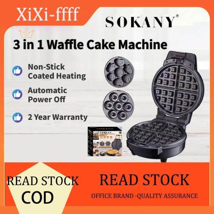 Sokany 3 in 1 household sandwich&cake&waffle maker adjustable ...
