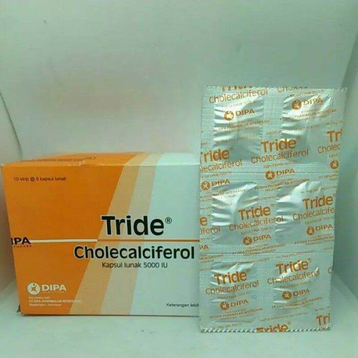 TRIDE CHOLECALCIFEROL VITAMIN D3 5000 IU / STRIP ISI 6 TABLET harga ...