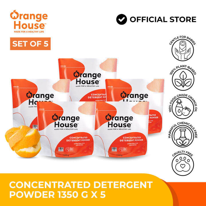 Orange House Concentrated Detergent Powder 1350g - Set of 5 ...