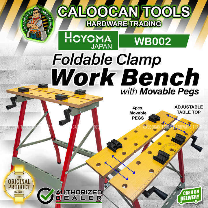 HOYOMA Japan WB-002 Folding Clamping Workbench with Movable Pegs ...