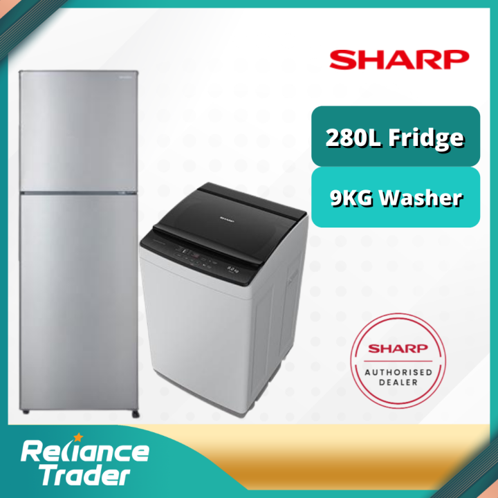 【COMBO】 Sharp Smile 280L Refridgerator SJ285MSS + Fully Automatic ...