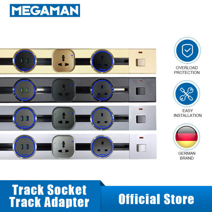 Megaman Power Track Socket 40CM 60CM 80CM 100CM Multi-Socket/UK/USB ...