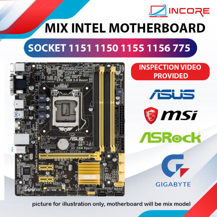 Mix Brand Socket 1155 1150 1156 1151 Motherboard H55 H61 B75 H77 Z77 ...