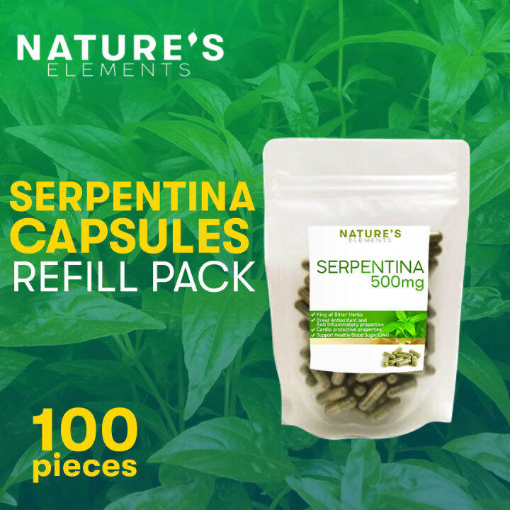 Organic Pure Natural Serpentina Capsules Refill Pack (100, 60, 30 ...