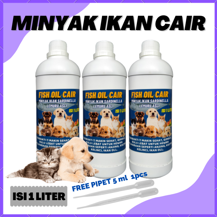 MINYAK IKAN CAIR COCOK UNTUK HEWAN PELIHARAAN ISI 1 LITER | Lazada ...