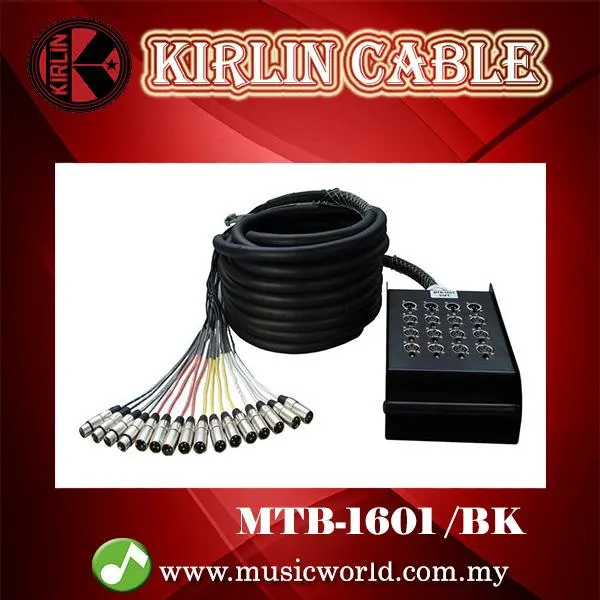 Kirlin MTB-1601 /BK 16 Channel 30 Meter Multi-track Cable XLR Male ...