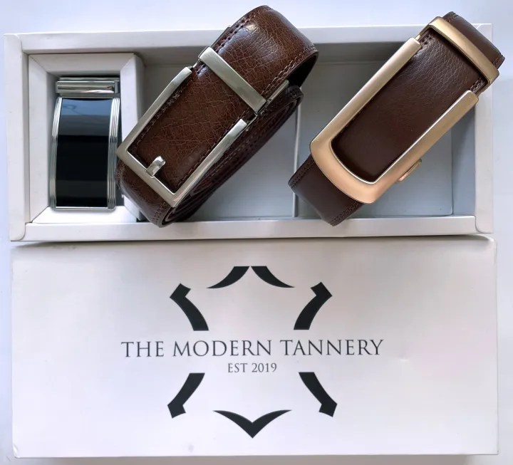 The Modern Tannery 1 Chocolate Brown Leather Strap, 1 Patina Brown ...
