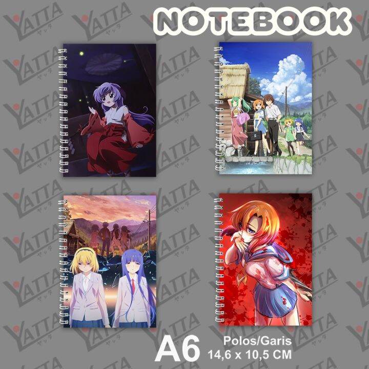 Notebook Anime ukuran A6 10,5 cm x 14,8 cm Higurashi when they cry ...