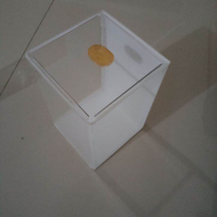 soliter akrilik backround putih + tutup 10x10x15 | Lazada Indonesia