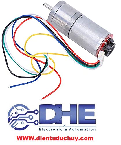 ĐỘNG CƠ GIẢM TỐC DC 12V - GA25-370, CÓ KÈM ENCODER 3.3V, 11 XUNG, TỐC ...
