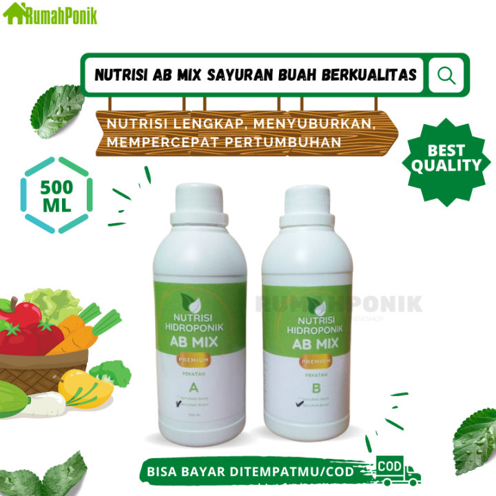Nutrisi AB Mix Cair Sayuran Buah 500ml Nutrisi Hidroponik Cair Siap Pakai | Lazada Indonesia