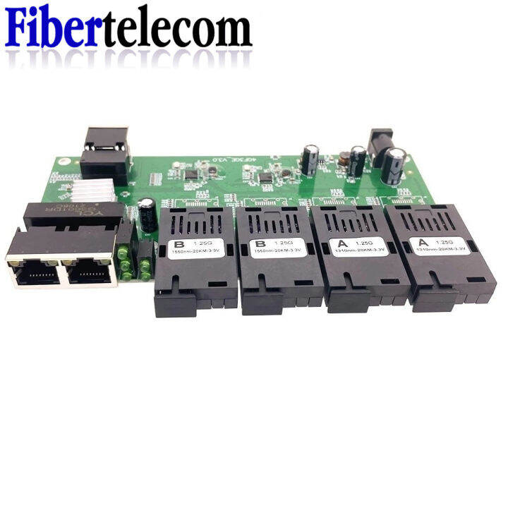 Gigabit Fiber Optical switch 4 SC 3 RJ45 Industrial Grade Gigabit ...
