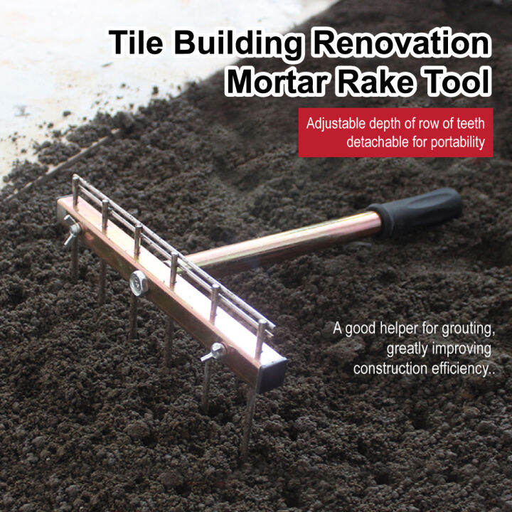 Tile Building Renovation Mortar Rake Tool Adjustable Mud Smoothing Sand ...