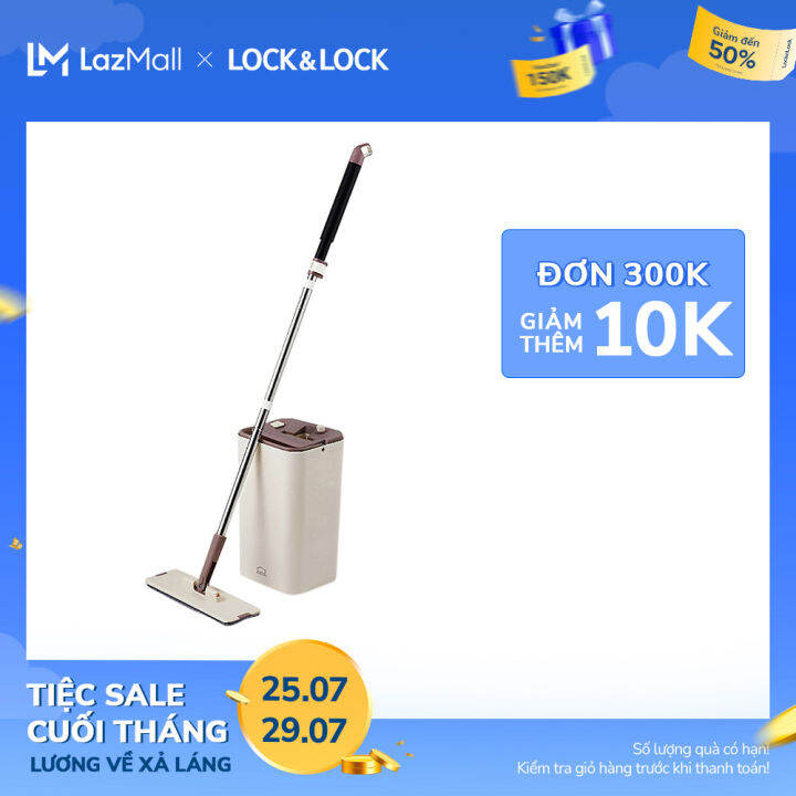 Bộ cây lau nhà Squeeze Flat Mop Lock&Lock ETM471 chất liệu cao cấp ...