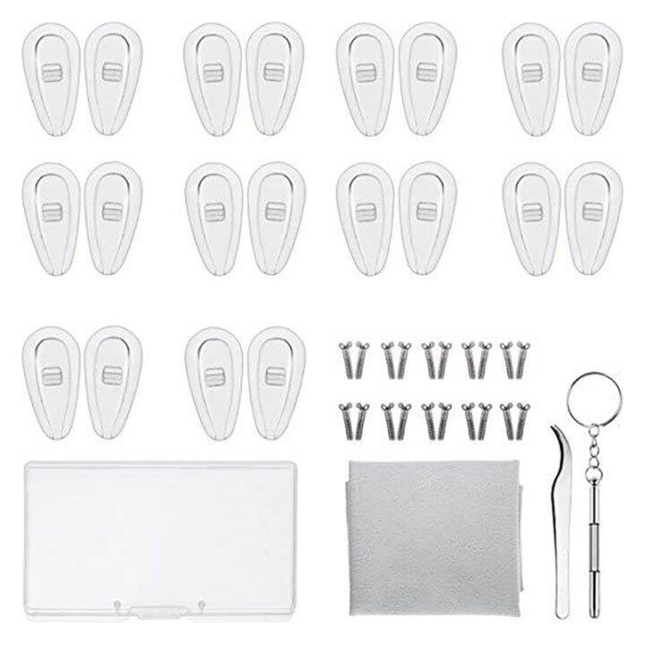 10 Pairs Silicone Air Chamber Eyeglass Nose Pads Eyeglass Repair Kit Glasses Screws And Mini