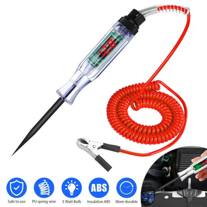 Tespen Digital DC Tester Testpen Kelistrikan Listrik Mobil Motor 6v/12v ...