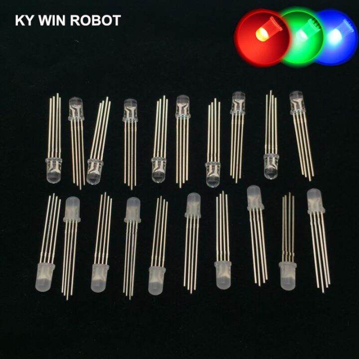 10pcs 5mm Rgb Led Diode 4pins Common Anode/cathode Tri-color Emitting ...