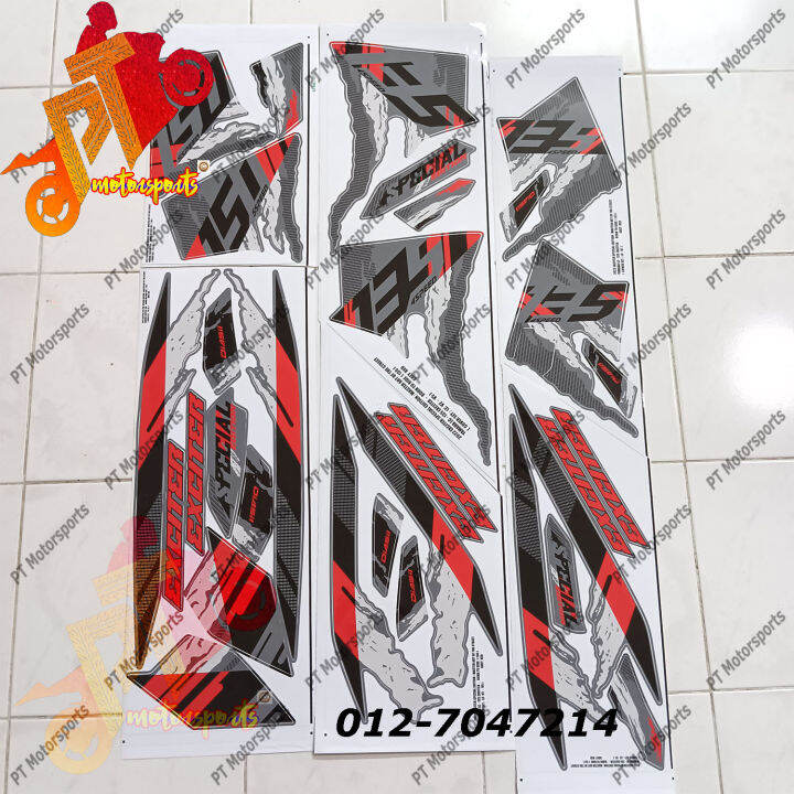 Yamaha Y15 Y15ZR LC 135 V1 V2-V7 Exciter Special Vietnam Body Sticker Nardo Grey Red Black | Lazada