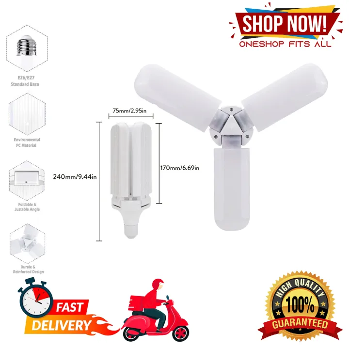 Very Light Three leaves Led creative fan leaf light Creative light bulb ...