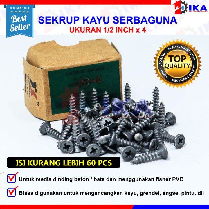SKRUP KAYU 1/2" - 3/4"- 5/8" - 1" (+) PLUS (HARGA 1 KOTAK - TIDAK ...