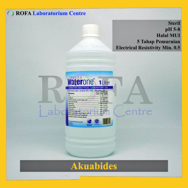 Akuabides WaterOne / Aquabidest / Akuades Pro Analis 1000 mL | Lazada ...