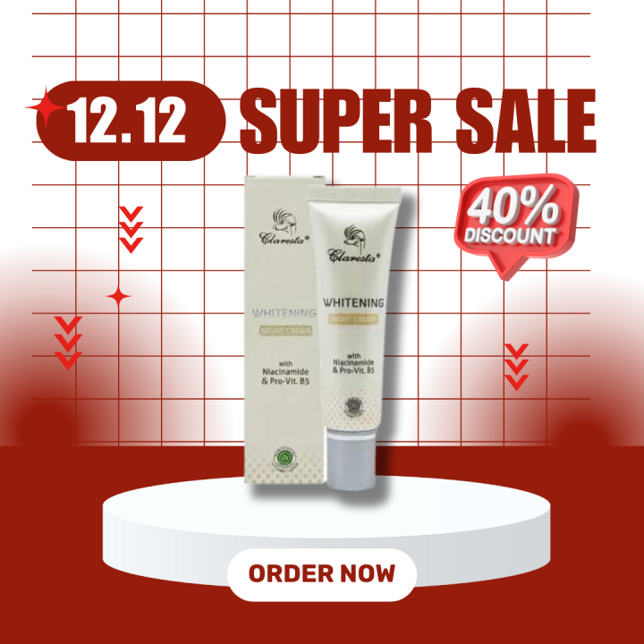 Claresta Whitening Night Cream 20 gr - Mencerahkan dan Melembabkan ...