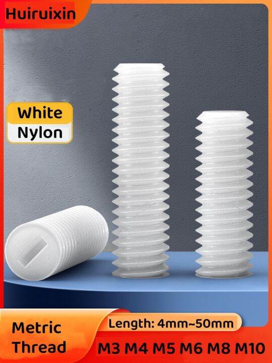 M3 M4 M5 M6 M8 M10 baut Grub berlubang nilon benang plastik putih kepala datar metrik sekrup ...