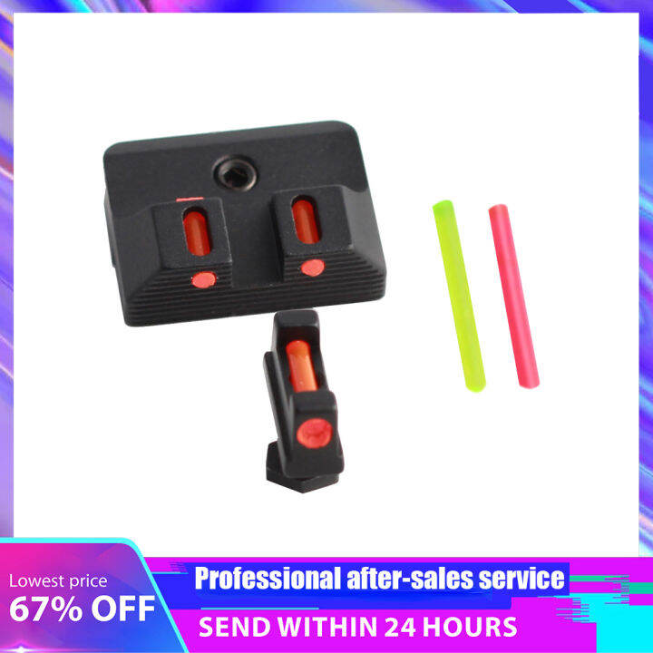 3-Color Fiber Optic Aiming Front and Rear Sight Glock Sights for ...