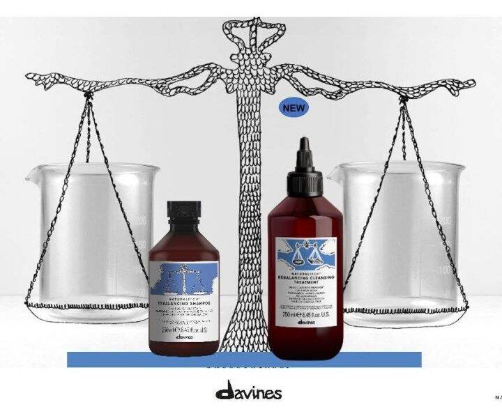 Davines rebalancing shampoo 250ml./rebalancing treatment 250 ml. แชมพูและทรีทเม้นต์ สำหรับดูแล ...