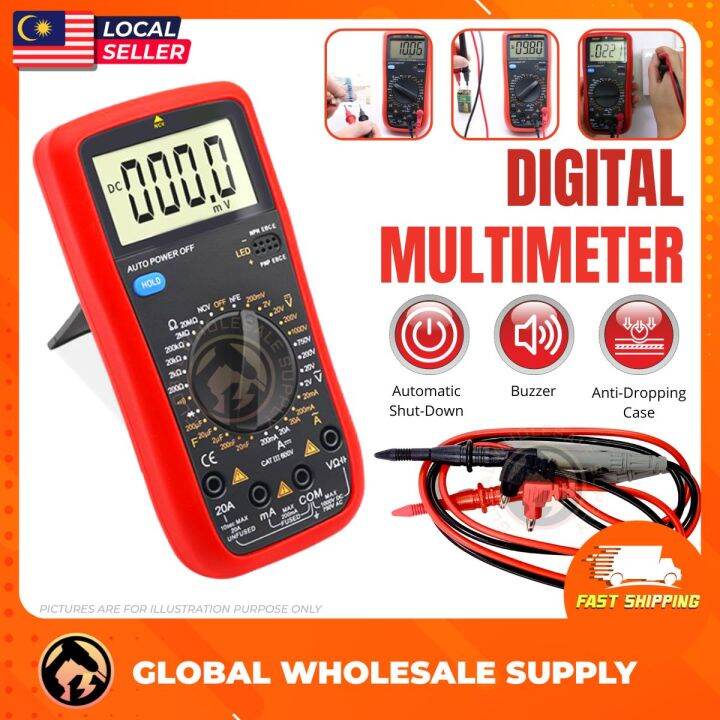 Digital Multimeter 600V NCV Data Hold Volt Tester Handheld Digital ...