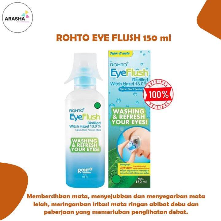 ROHTO Eye Flush Cairan Pencuci Mata Steril 150 ml | Lazada Indonesia