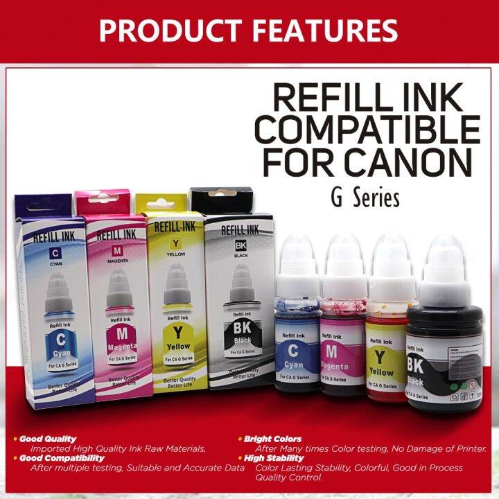 Refill Ink for Canon G-Series Printer G1800 G2800 G3800G G1810 Model ...