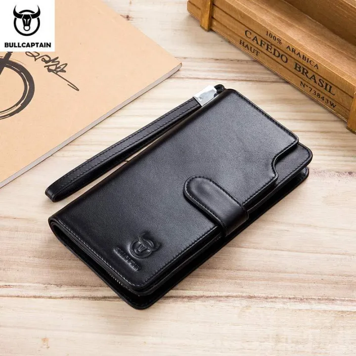 BULLCAPTAIN Men Wallet Clutch Genuine Leather Brand Rfid Wallet Male ...