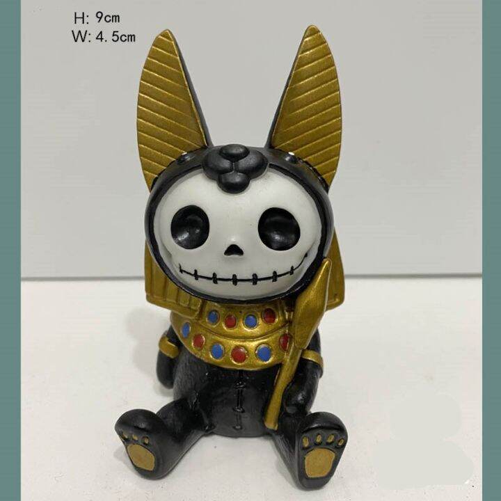 Egyptian God of Afterlife Anubis Figurine,Furry Bones Skeleton Monster ...
