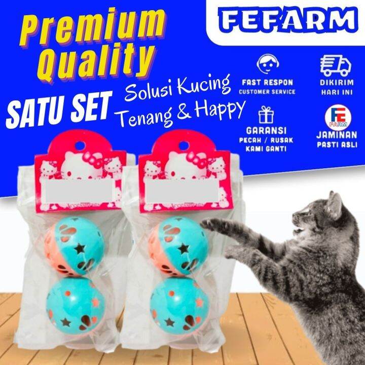 Bola Kucing / Mainan Kucing Bola / Bola Mainan Kucing Ukuran Kecil Isi ...