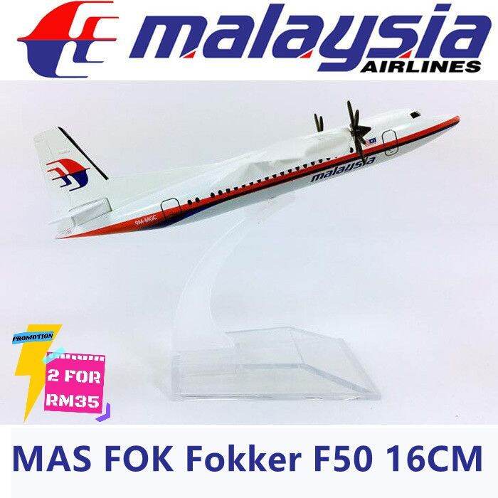 MALAYSIA AIRLINES MAS FOKKER F50 9M GC AEROPLANE DIE CAST MODEL 16CM ...