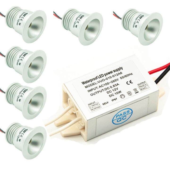 12V DC 1W IP65 Mini Led Spot With IP67 12W Driver Adapter 80Ra 1 Watt ...